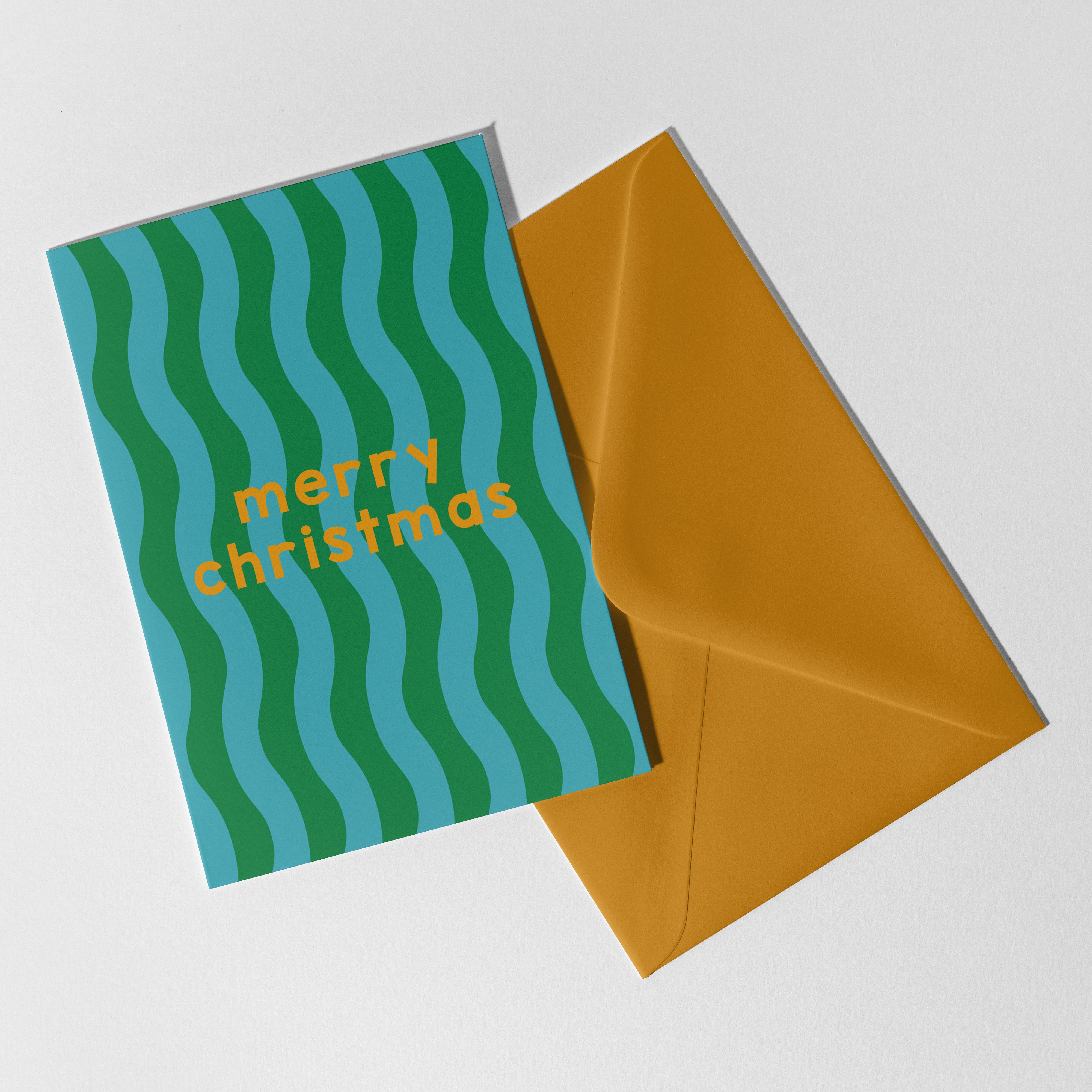 Blue & Green Merry Christmas Christmas Card – Maddison Ball Creative